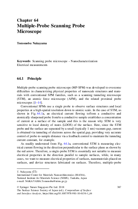 (PDF) Multiple-Probe Scanning Probe Microscope | Tomonobu Nakayama ...