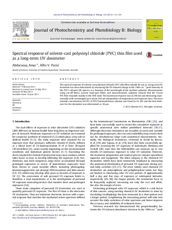 (PDF) Spectral response of solvent-cast polyvinyl chloride (PVC) thin ...