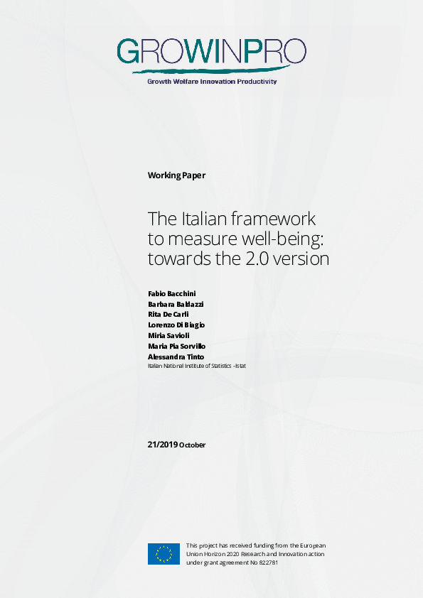 (PDF) The Italian framework to measure well-being: towards the 2.0 version