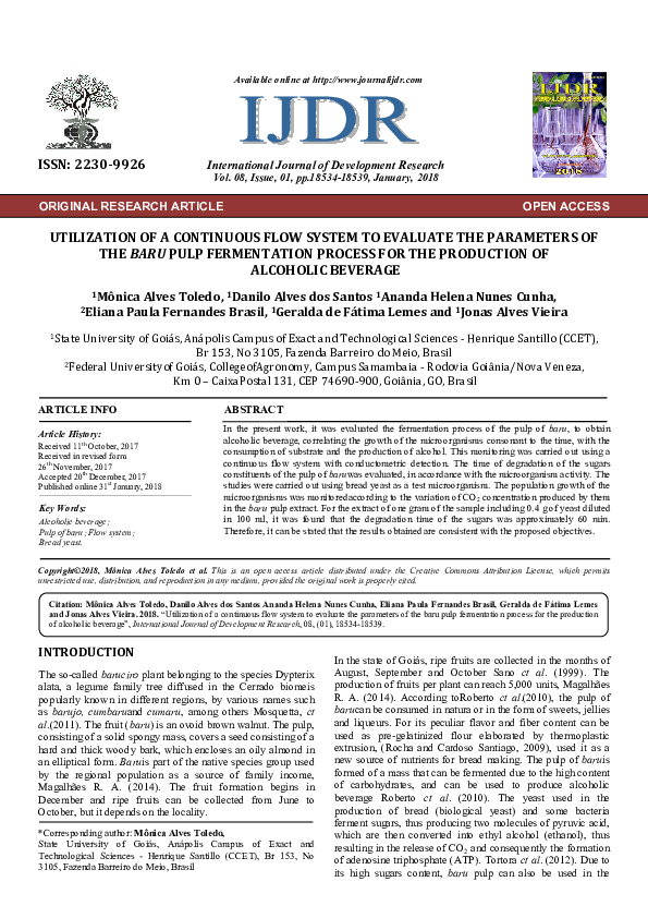 Utilization of a Continuous Flow System to Evaluate the Parameters of ...