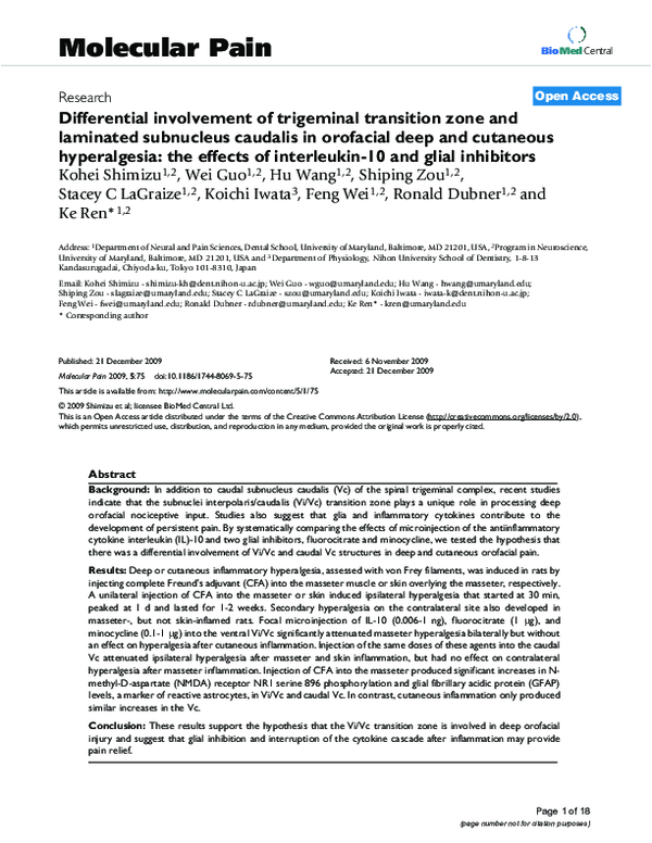 (PDF) Differential Involvement of Trigeminal Transition Zone and ...