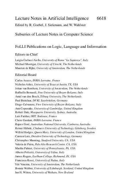 (PDF) Logic, Language, and Computation