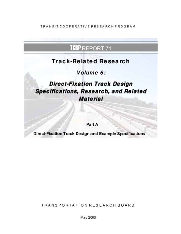 (PDF) Direct-Fixation Track Design Specifications, Research, and ...