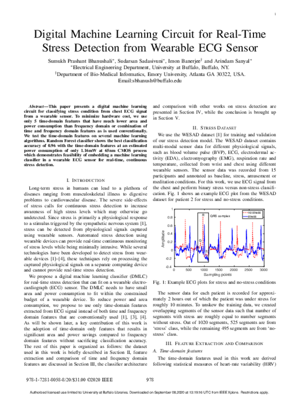 (PDF) Digital Machine Learning Circuit for Real-Time Stress Detection ...