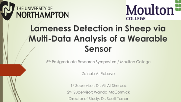 (PDF) Lameness detection in sheep via multi-data analysis of a wearable sensor