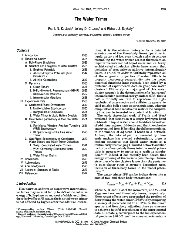 (PDF) The Water Trimer