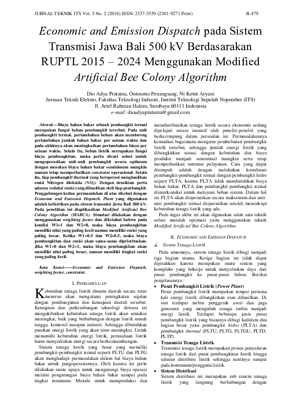 (PDF) Economic and Emission Dispatch Pada Sistem Transmisi Jawa Bali 500 kV Berdasarkan RUPTL ...
