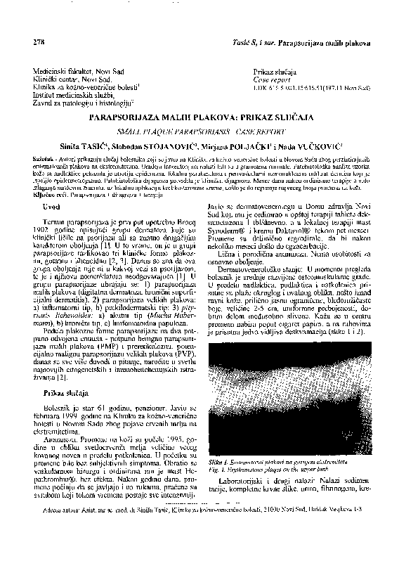(PDF) [Small-plaque parapsoriasis: case report]