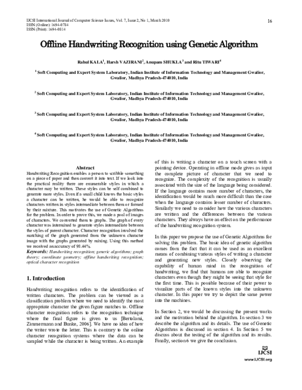 (PDF) Offline Handwriting Recognition Using Genetic Algorithm | Himanshu Joshi - Academia.edu