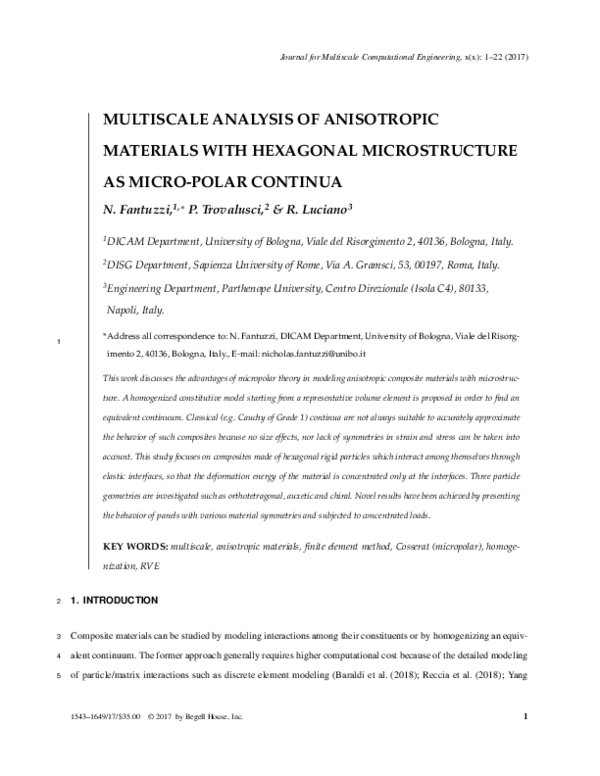 (PDF) Multiscale Analysis of Anisotropic Materials with Hexagonal ...
