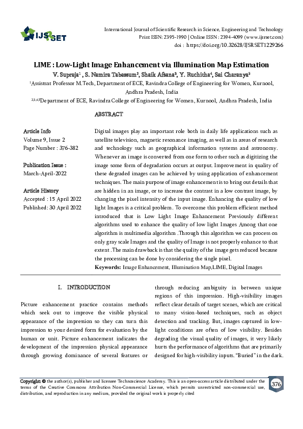 (PDF) LIME : Low-Light Image Enhancement via Illumination Map Estimation
