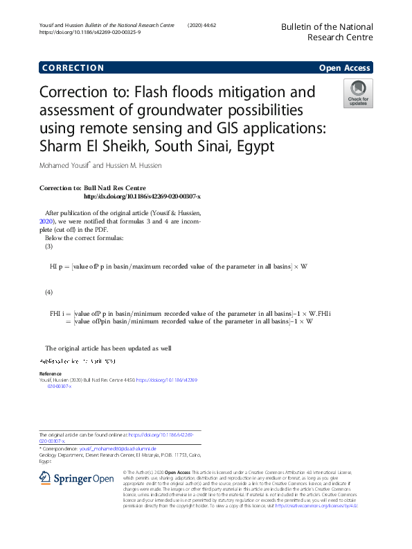 (PDF) Correction to: Flash floods mitigation and assessment of ...