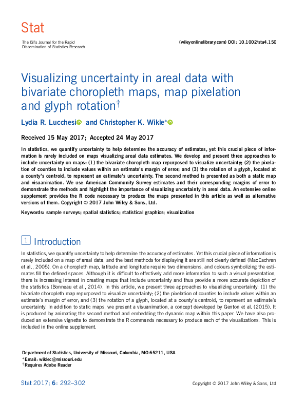 (PDF) Visualizing uncertainty in areal data with bivariate choropleth maps, map pixelation and ...