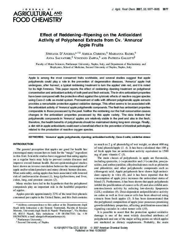 (PDF) Effect of Reddening–Ripening on the Antioxidant Activity of ...