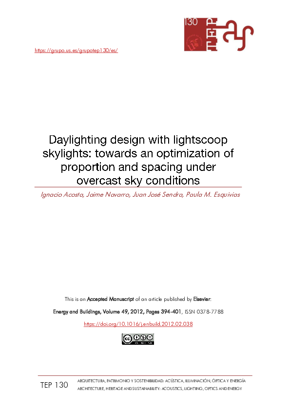 (PDF) Daylighting design with lightscoop skylights: Towards an ...