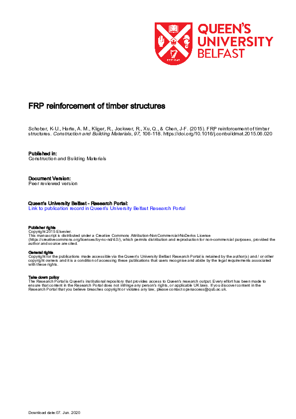 (PDF) FRP reinforcement of timber structures | annette harte - Academia.edu