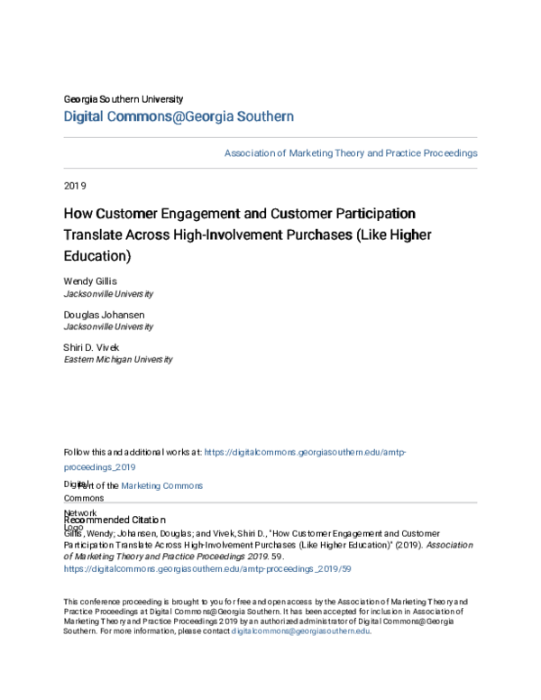 (PDF) How Customer Engagement and Customer Participation Translate ...