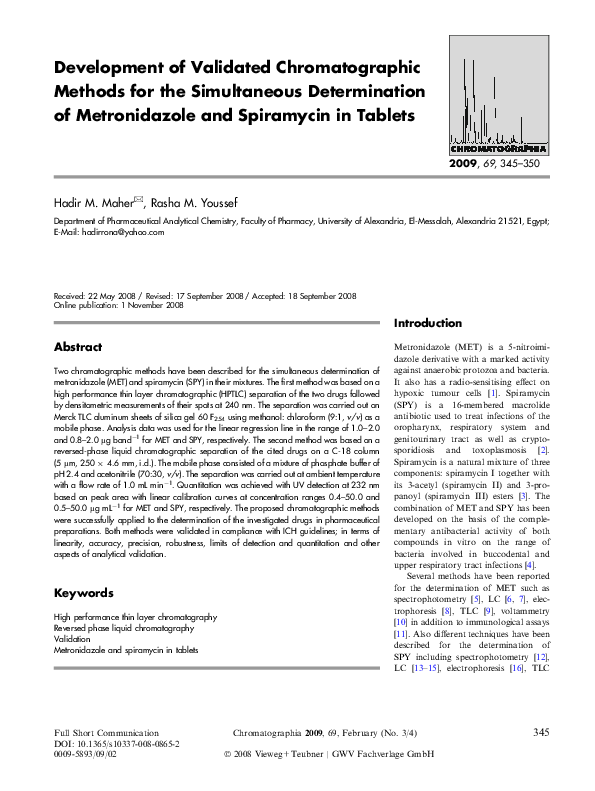 (PDF) Development of Validated Chromatographic Methods for the Simultaneous Determination of ...