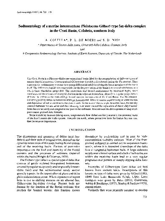 (PDF) Sedimentology of a marine intermontane Pleistocene Gilbert-type ...