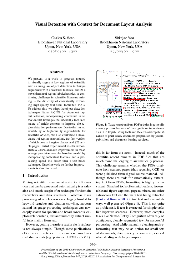 (PDF) Visual Detection with Context for Document Layout Analysis