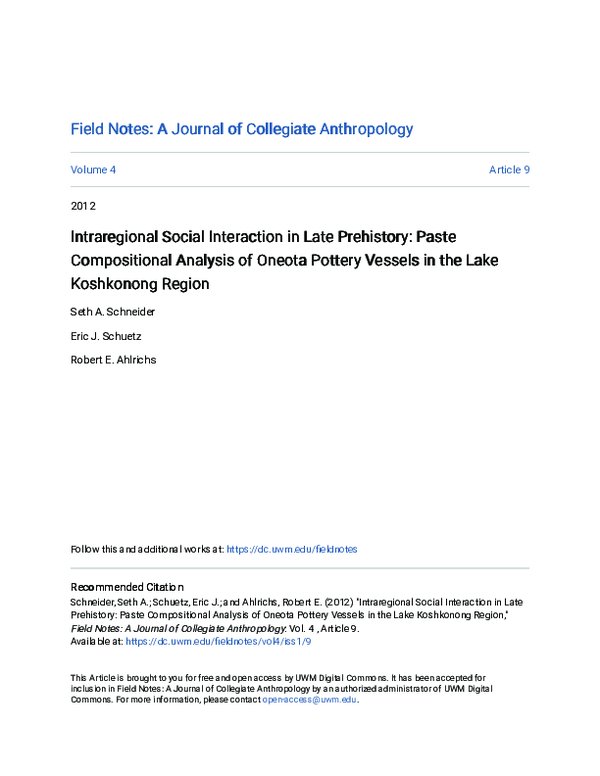 (PDF) Intraregional Social Interaction in Late Prehistory Paste ...