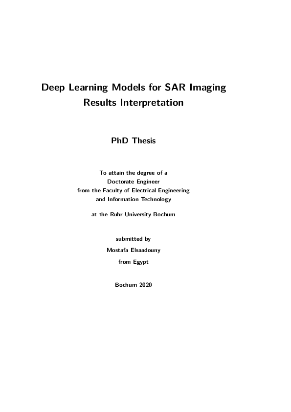 (PDF) Deep learning models for SAR imaging results interpretation