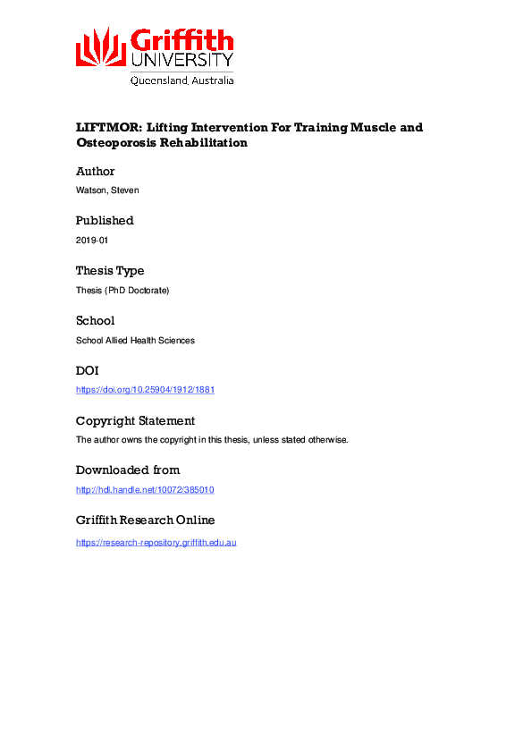 (PDF) LIFTMOR: Lifting Intervention For Training Muscle and ...