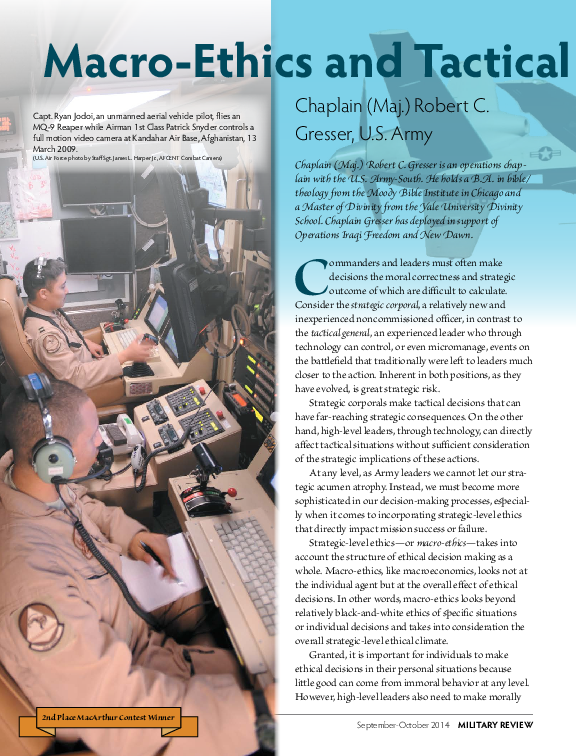 (PDF) Macro-Ethics and Tactical Decision Making