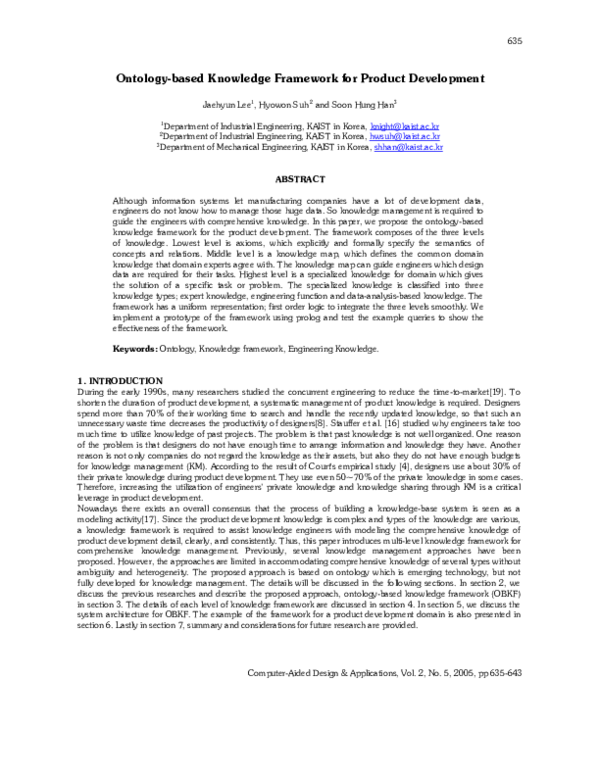 (PDF) Ontology-based Knowledge Framework for Product Development