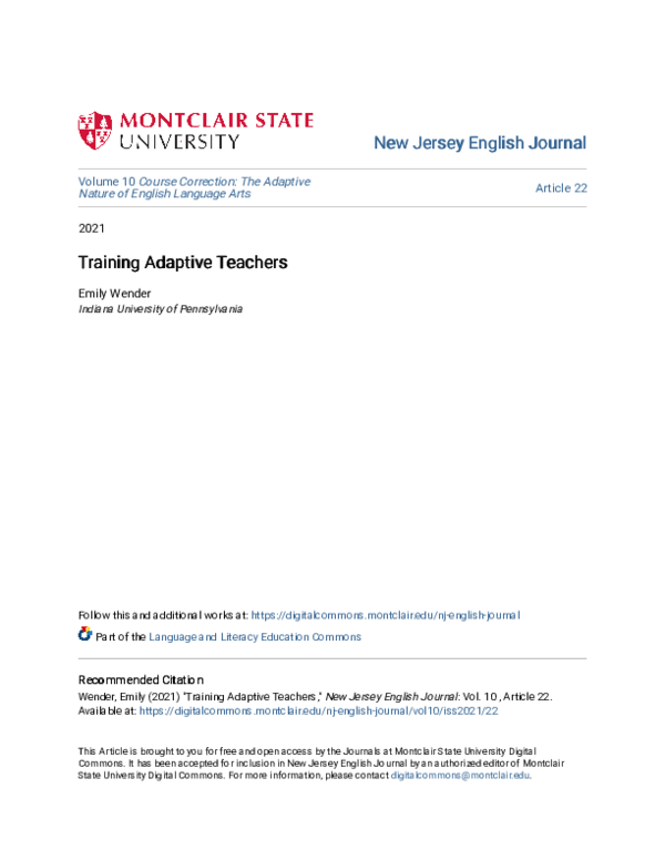 (PDF) Training Adaptive Teachers