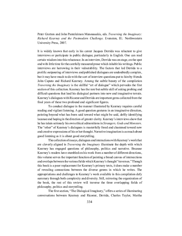 (PDF) Peter Gratton and John Panteleimon Manoussakis, eds. Traversing ...