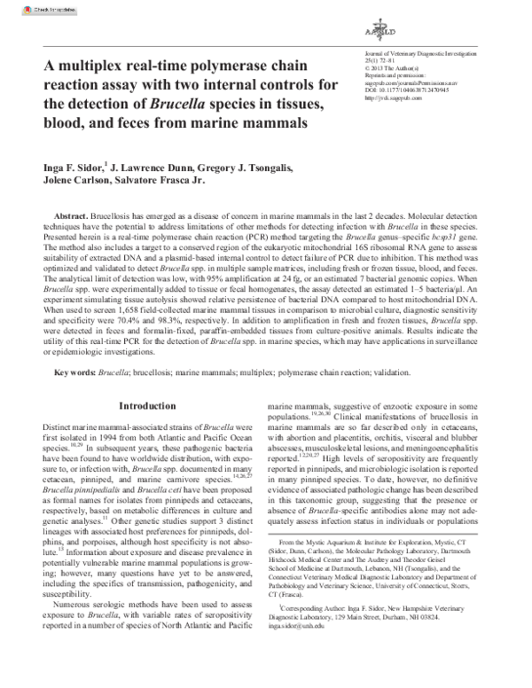 Pdf A Multiplex Real Time Polymerase Chain Reaction Assay With Two Internal Controls For The
