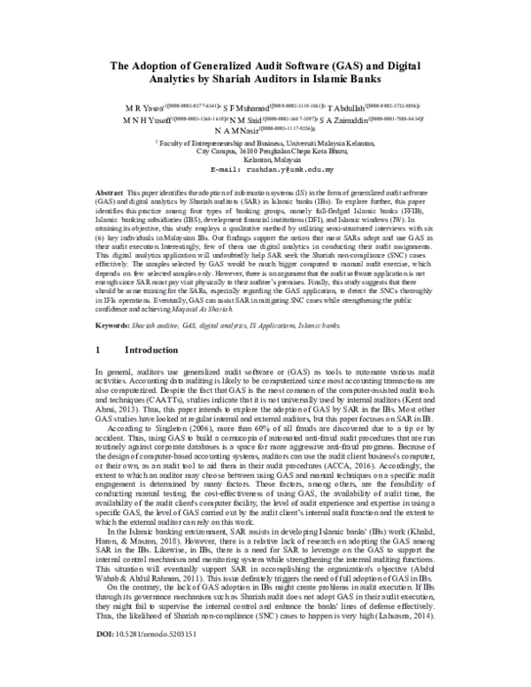 (PDF) The Adoption of Generalized Audit Software (GAS) and Digital ...