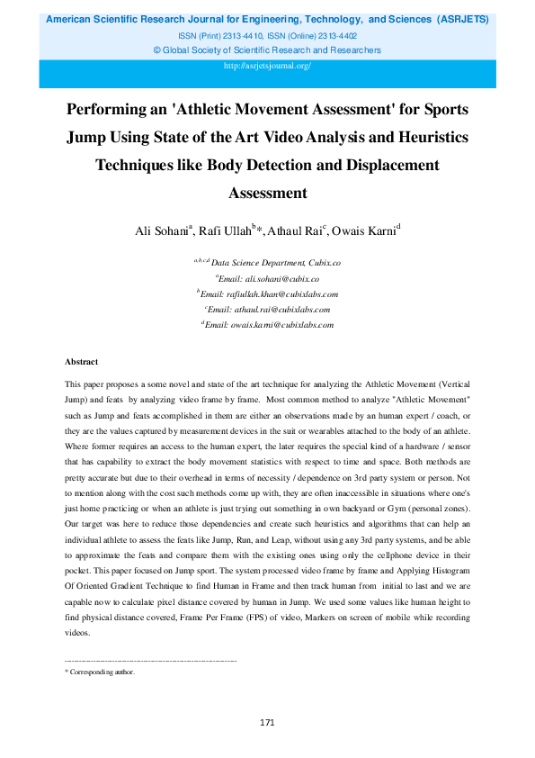 (PDF) Performing an 'Athletic Movement Assessment' for Sports Jump ...