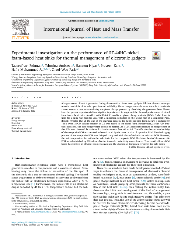 (PDF) International Journal of Heat and Mass Transfer
