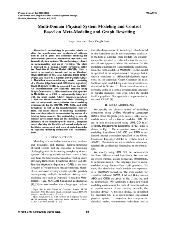 (PDF) Multi-Domain Physical System Modeling and Control Based on Meta ...