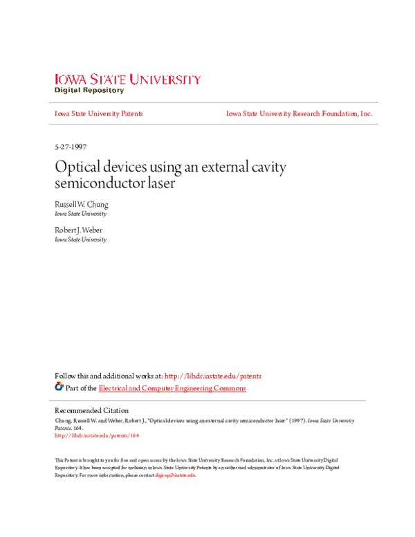 (PDF) Optical devices using an external cavity semiconductor laser