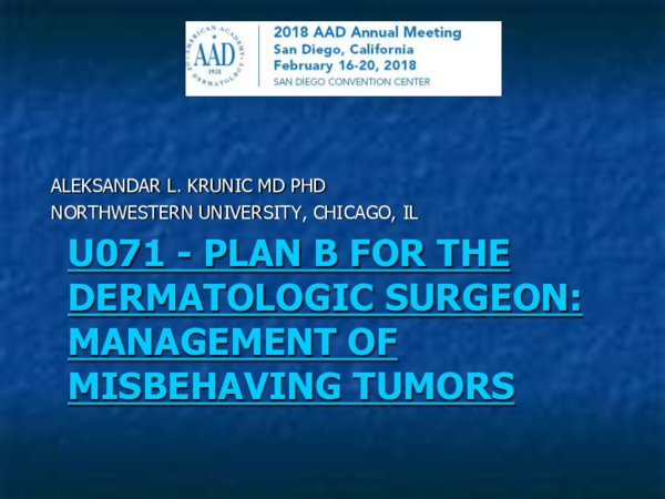 (PDF) U 071-PLAN B for the Dermatologic Surgeon : Management of ...