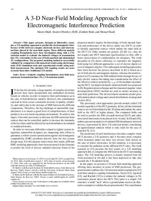 (PDF) A 3-D Near-Field Modeling Approach for Electromagnetic ...