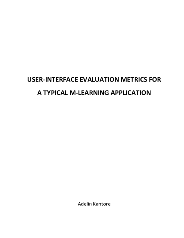 (PDF) Evaluating User-Interface Metrics in M-Learning Applications