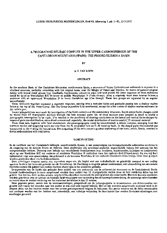 (PDF) A prograding deltaic complex in the Upper Carboniferous of the ...