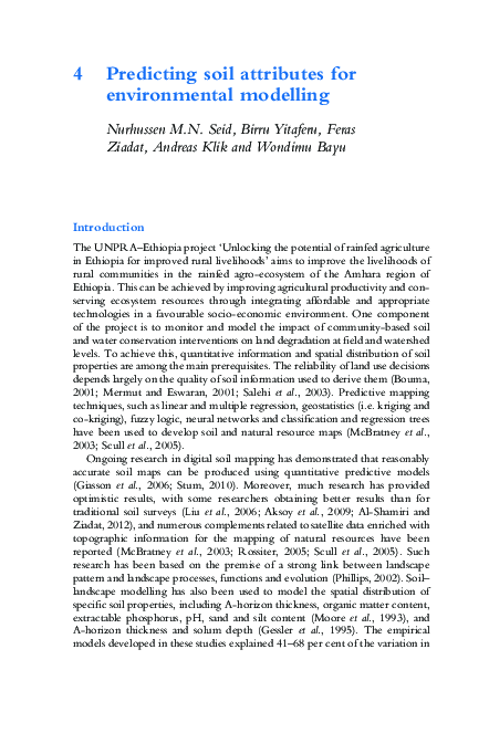 (PDF) Predicting soil attributes for environmental modelling