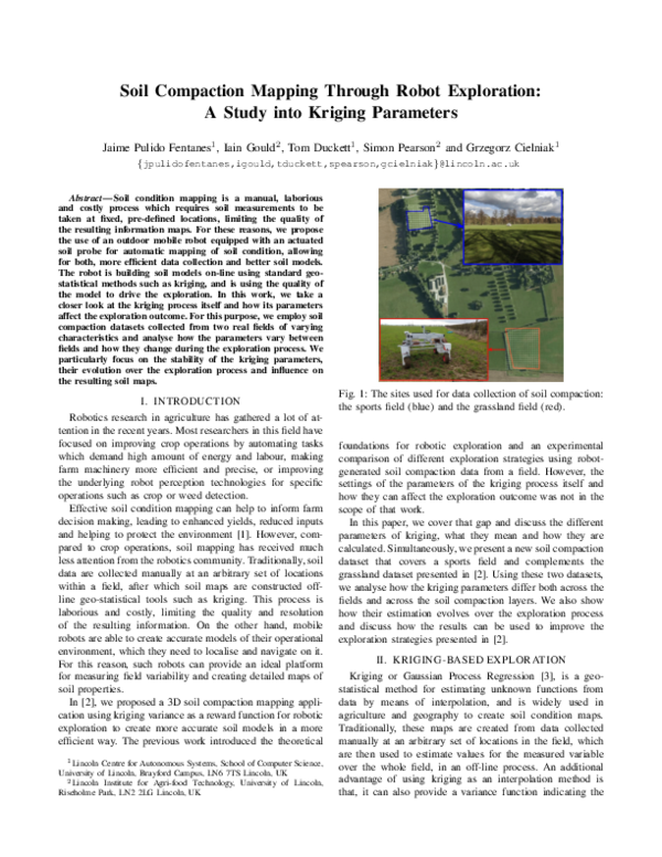 (PDF) Soil Compaction Mapping Through Robot Exploration: A Study into ...