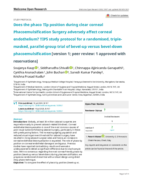 (PDF) Does the phaco TIp position during clear corneal ...