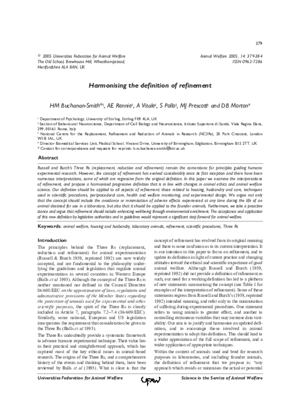 (PDF) Harmonising the definition of refinement