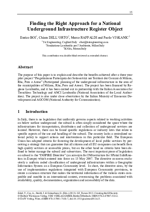 (PDF) Finding the Right Approach for a National Underground ...