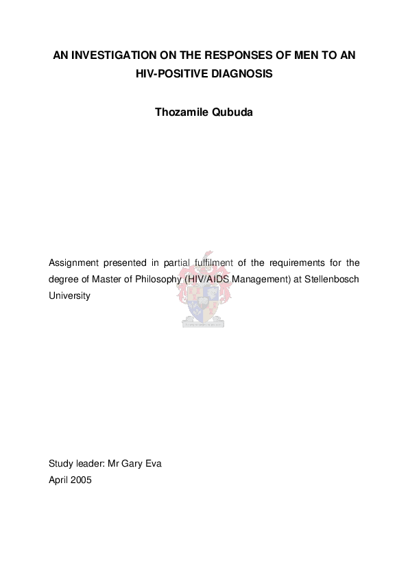 (PDF) An investigation on the responses of men to an HIV-positive ...