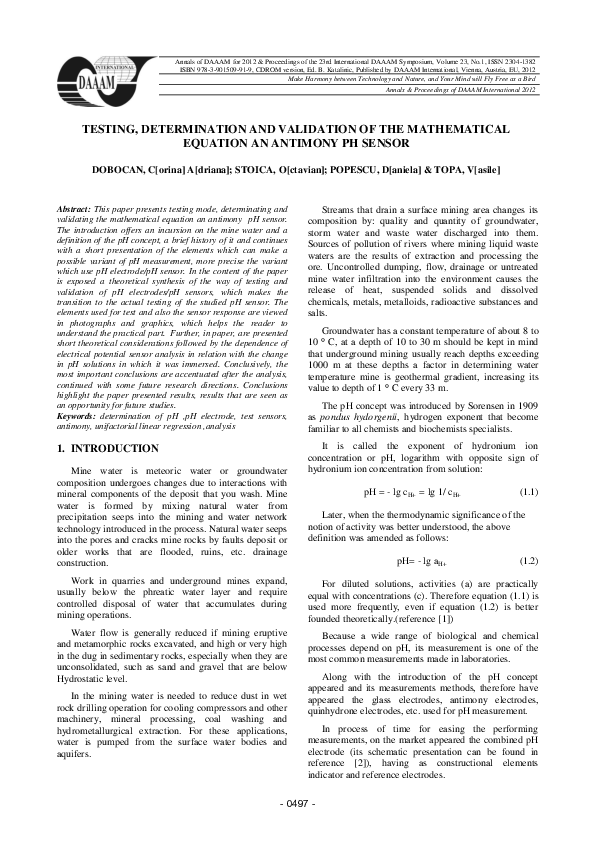 (PDF) Testing Determination and Validation of the Mathematical Equation ...
