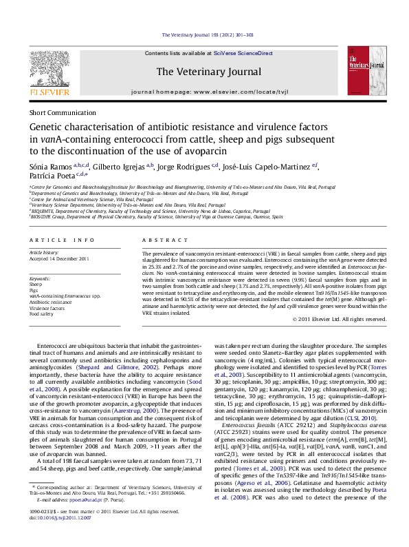 (PDF) Genetic characterisation of antibiotic resistance and virulence ...