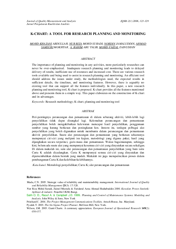(PDF) K-Chart: A Tool for Research Planning and Monitoring